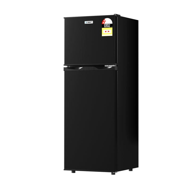 Devanti 122L Two Door Bar Fridge Mini Fridge with Freezer Black ...
