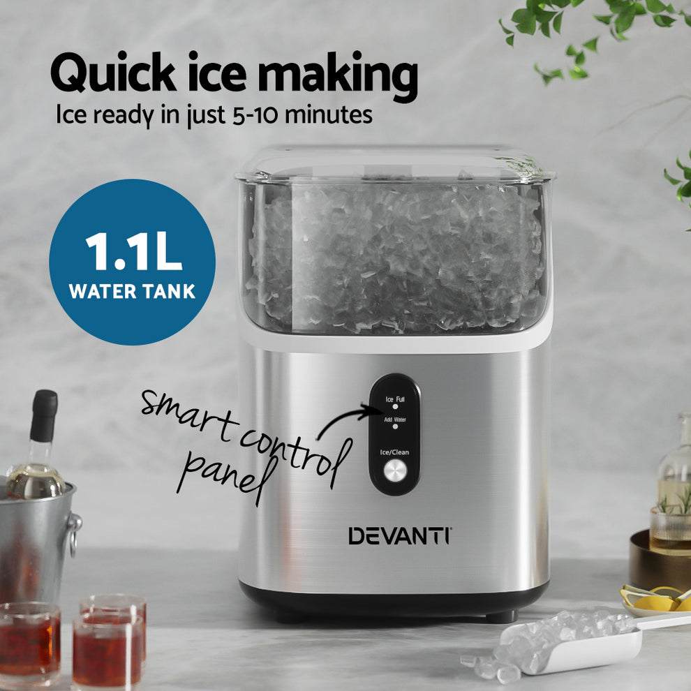 Devanti Ice Maker Machine 15kg Nugget Ice Cube – Lights On Site